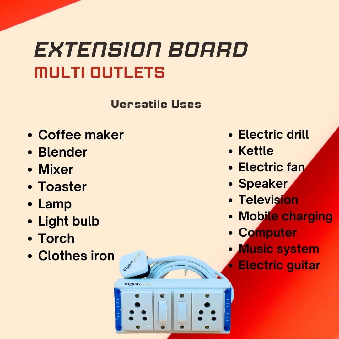 Bigpalycoan 2 Way Extension Multi Outlet Electrical Switch Board with ...