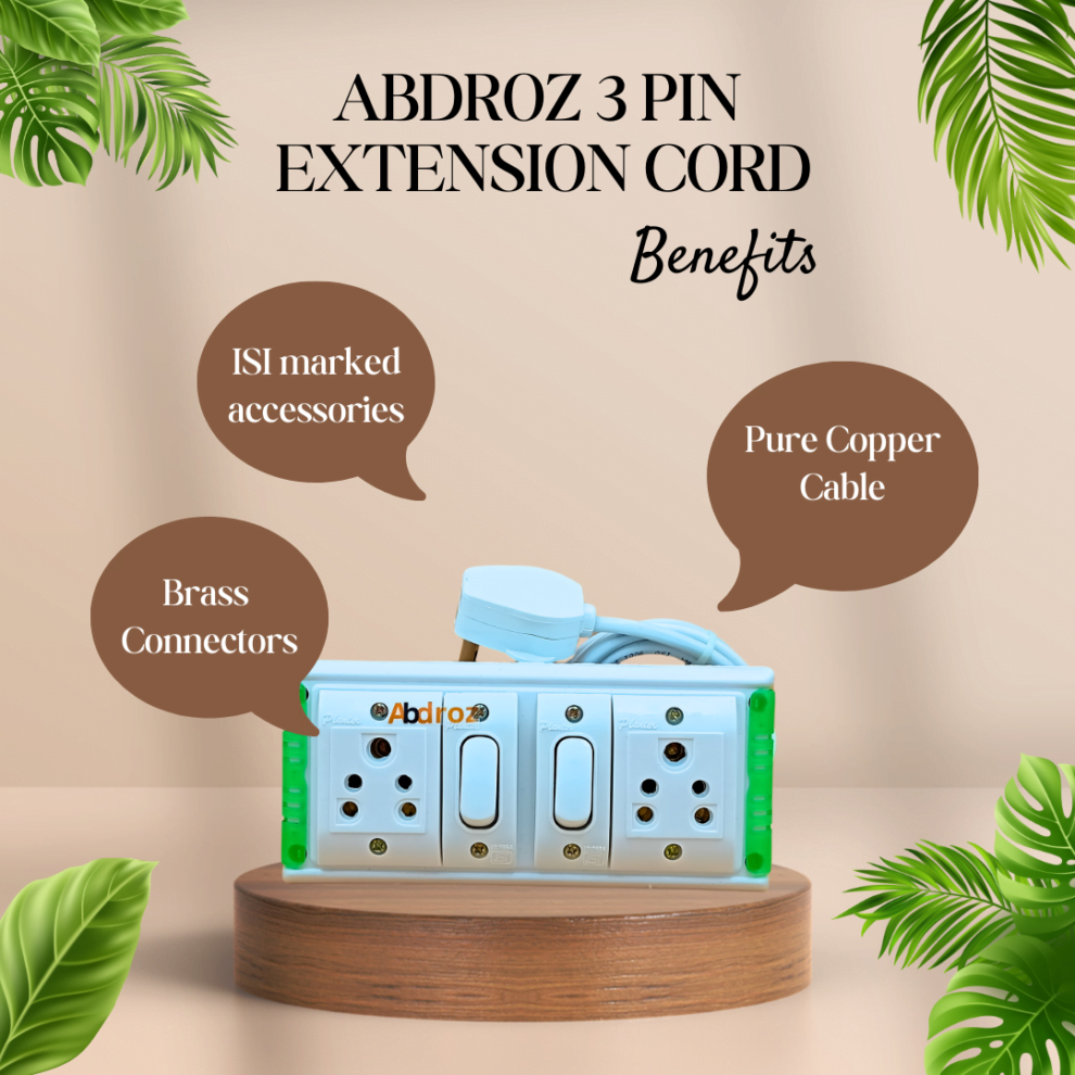 ABDROZ Electric Extension Board with Individual Switches 2 Meter Long ...