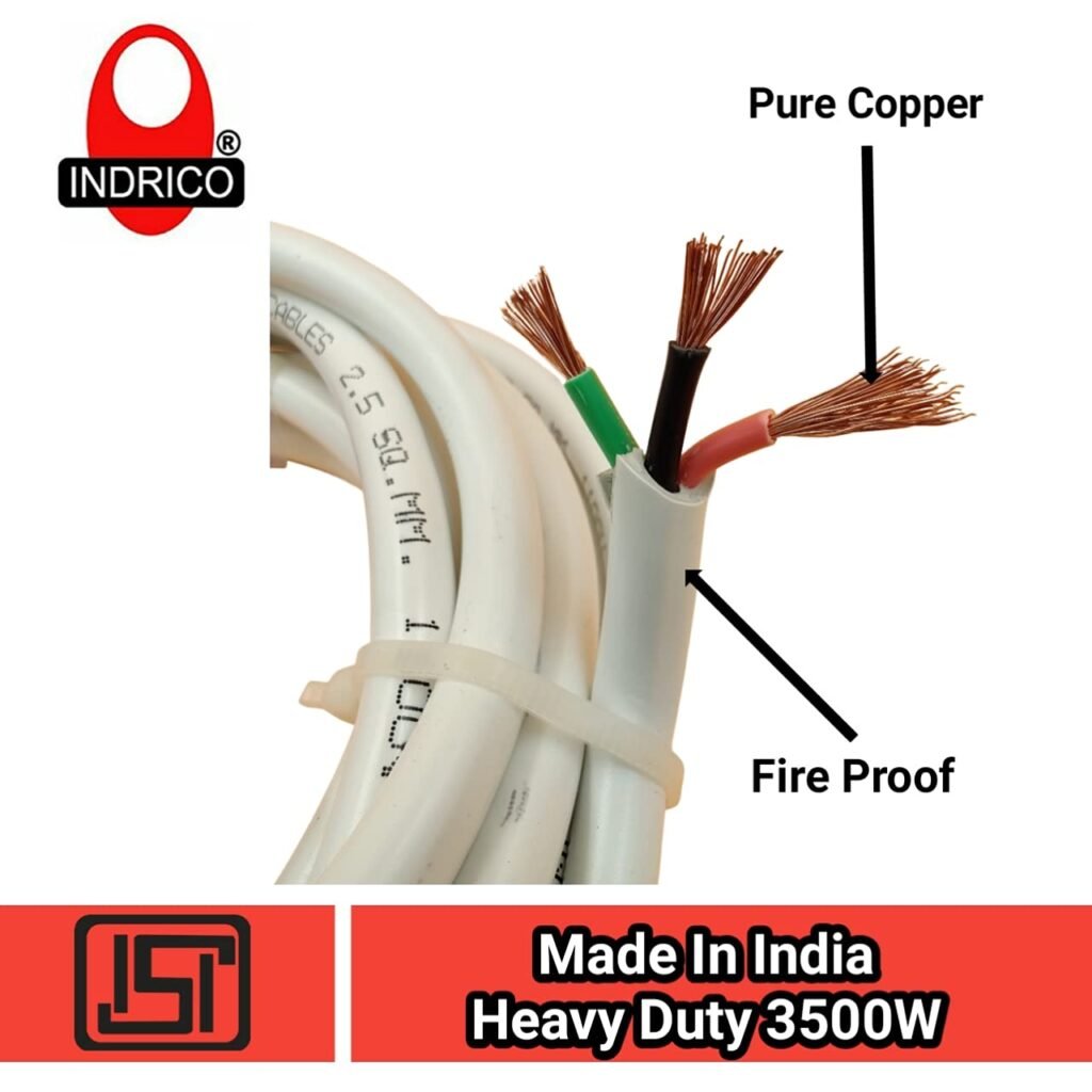 INDRICO 2.5 mm 3 core Copper Cable Wire for A.C. Electrical Uses ISI ...